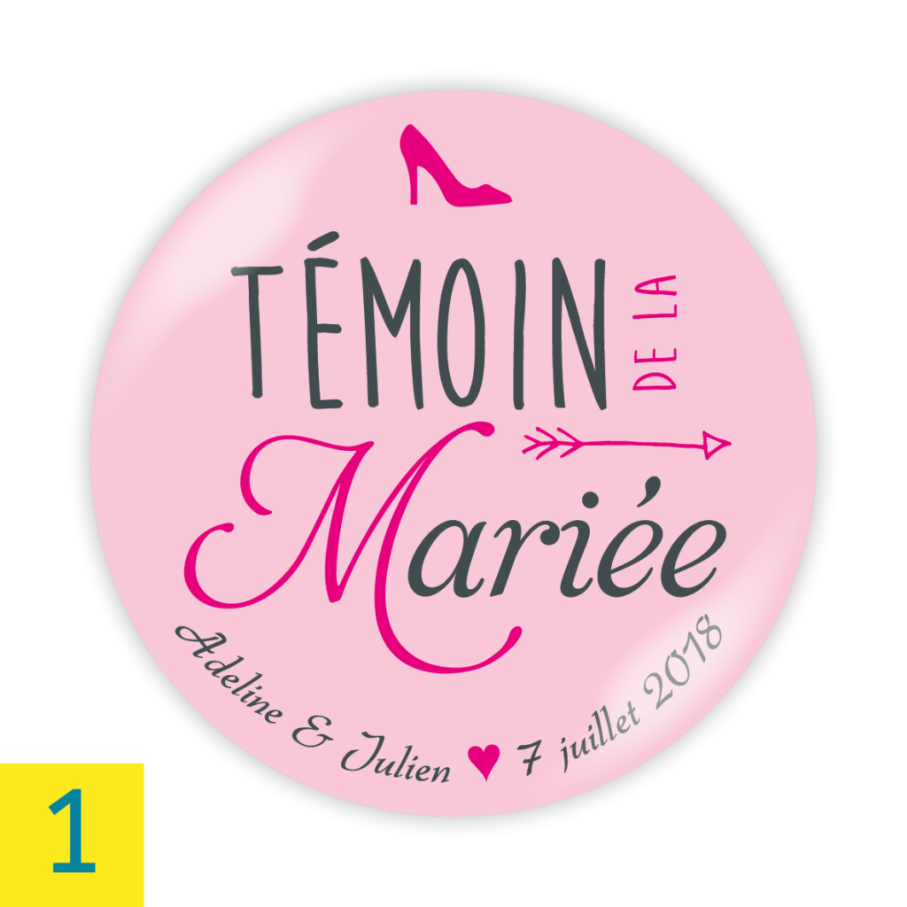 Témoin de la mariée – Mon Badge